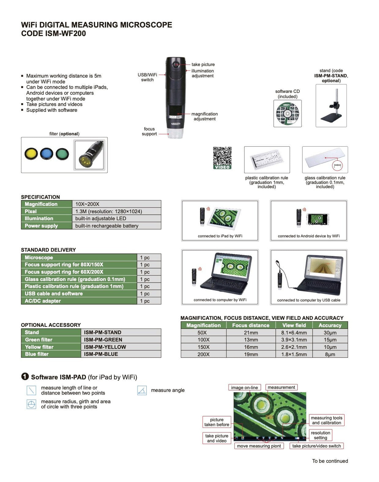 ISM-WF200 - Wifi Microscope — Όργανα Μέτρησης